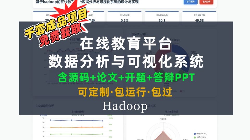 基于hadoop的在线教育平台数据分析与可视化系统-大数据深度学习...