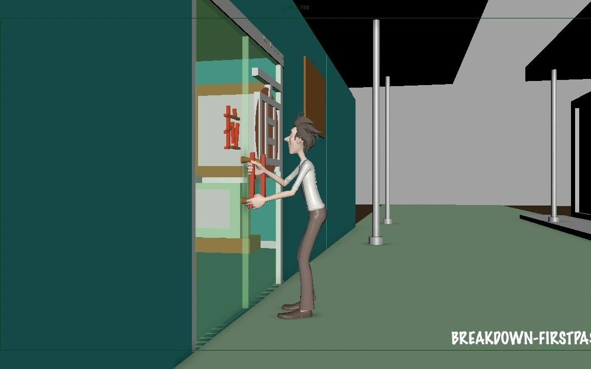 无对白表演动画练习-推拉门