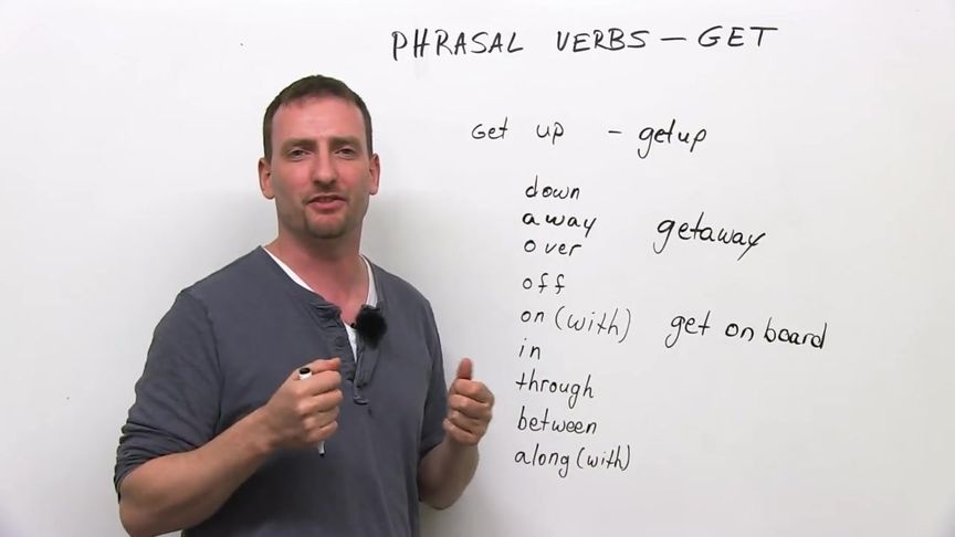 10 个由get组成的英语短语动词:get down、get off、get through