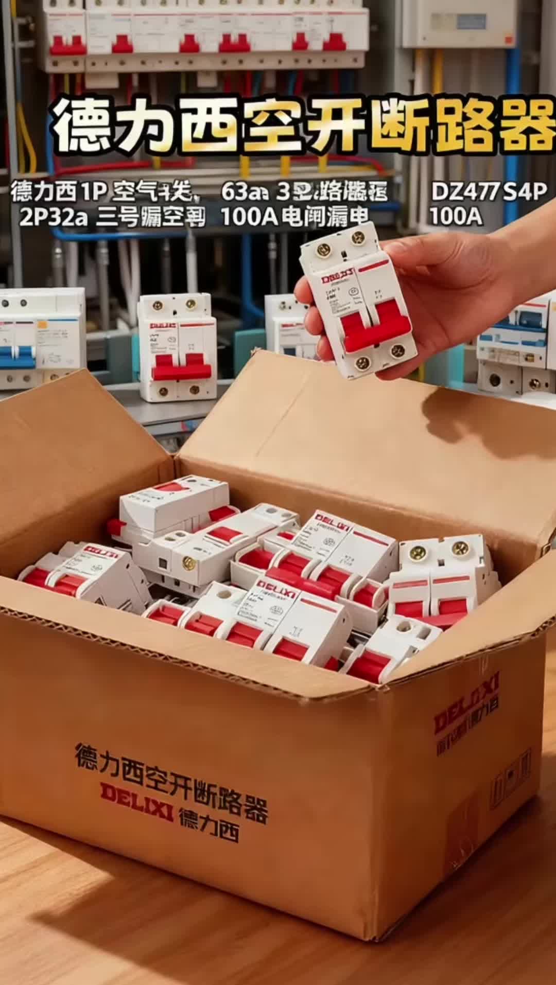 德力西1P空气开关2P32a63a三相3P断路器DZ47S4P空开100A电闸...