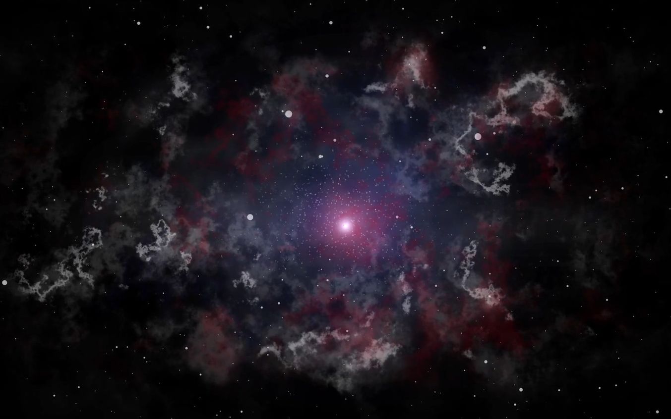 f449 2k画质蓝色宇宙星空粒子星云太空银河系动态视频会素材