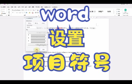 word设置项目符号