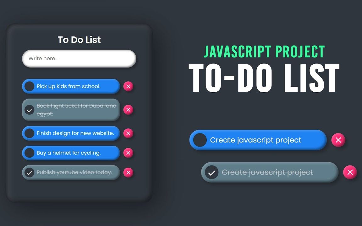 如何在Html CSS JS中创建一个待办事项列表应用程序| Javascript项目