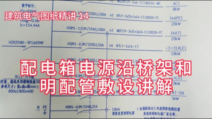 照明配电箱电源沿桥架和明配管敷设,系统图对照平面图一清二楚!