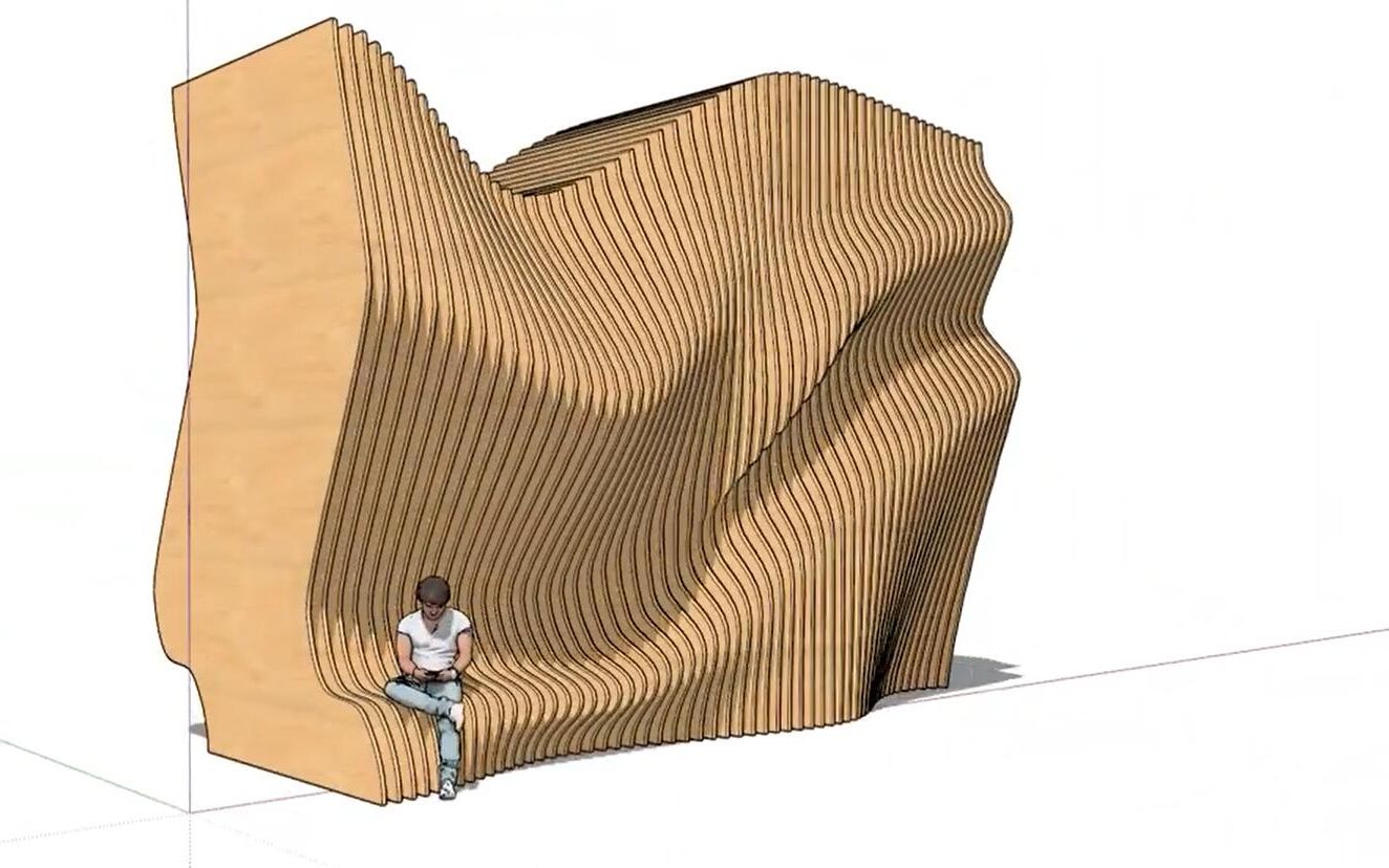 #SketchUp 仿参数化切片座椅快速成型