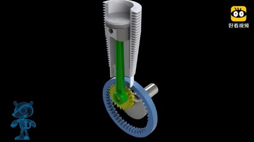 创意的活塞机械结构,直线运动的连杆,减少了振动