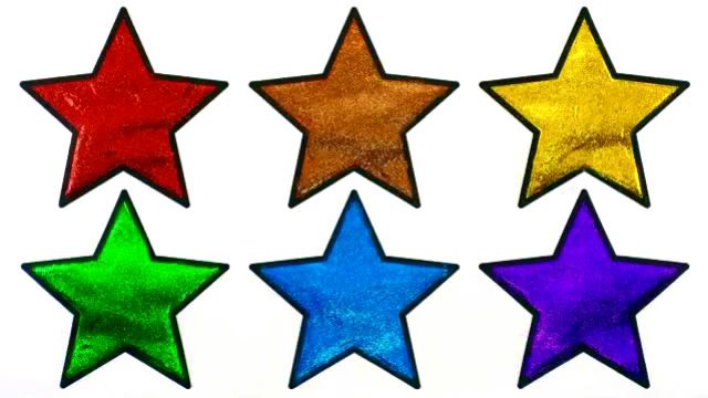 儿童简笔画:金粉五角星