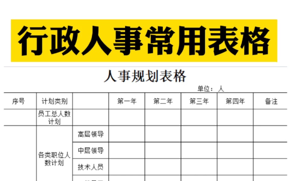 行政人事常用表格免费分享
