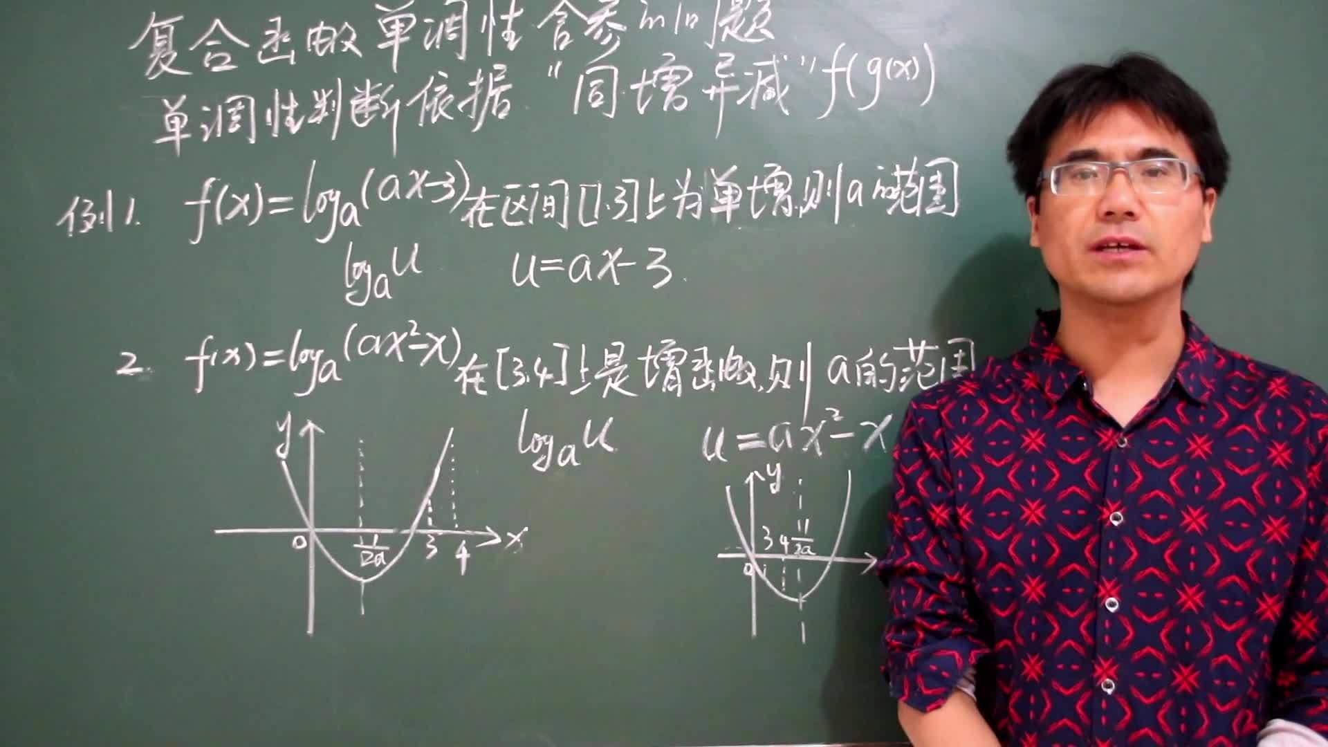 复合函数单调性(含参)的问题,抽象难理解,这样讲就不