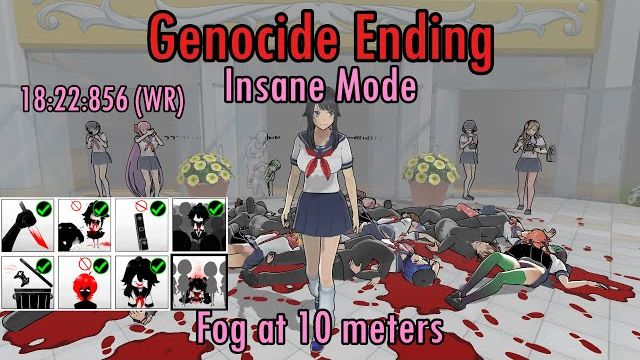 《病娇模拟器》灭族结局 疯狂模式 + 10 米超浓迷雾速通 18:22:856(WR)