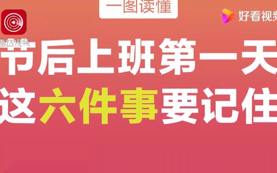 节后上班第一天 这六件事要记住【假日将尽温馨提醒】春节假期最后...