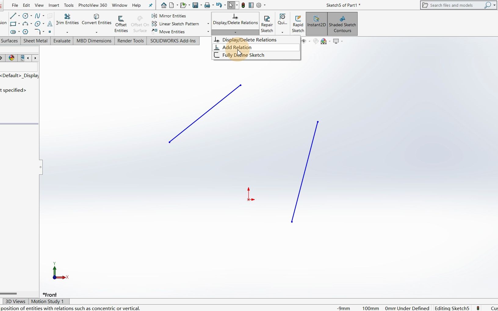 Solidworks--如何添加约束
