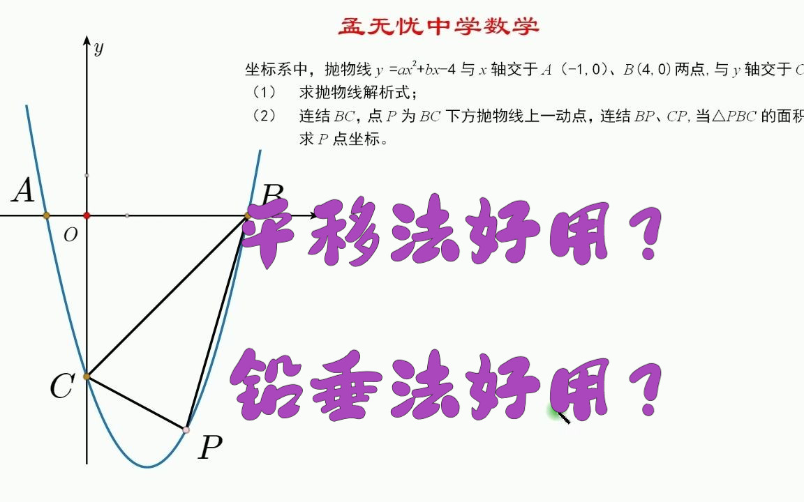 中考常考,二次函数面积最值,平移法比铅垂更简单