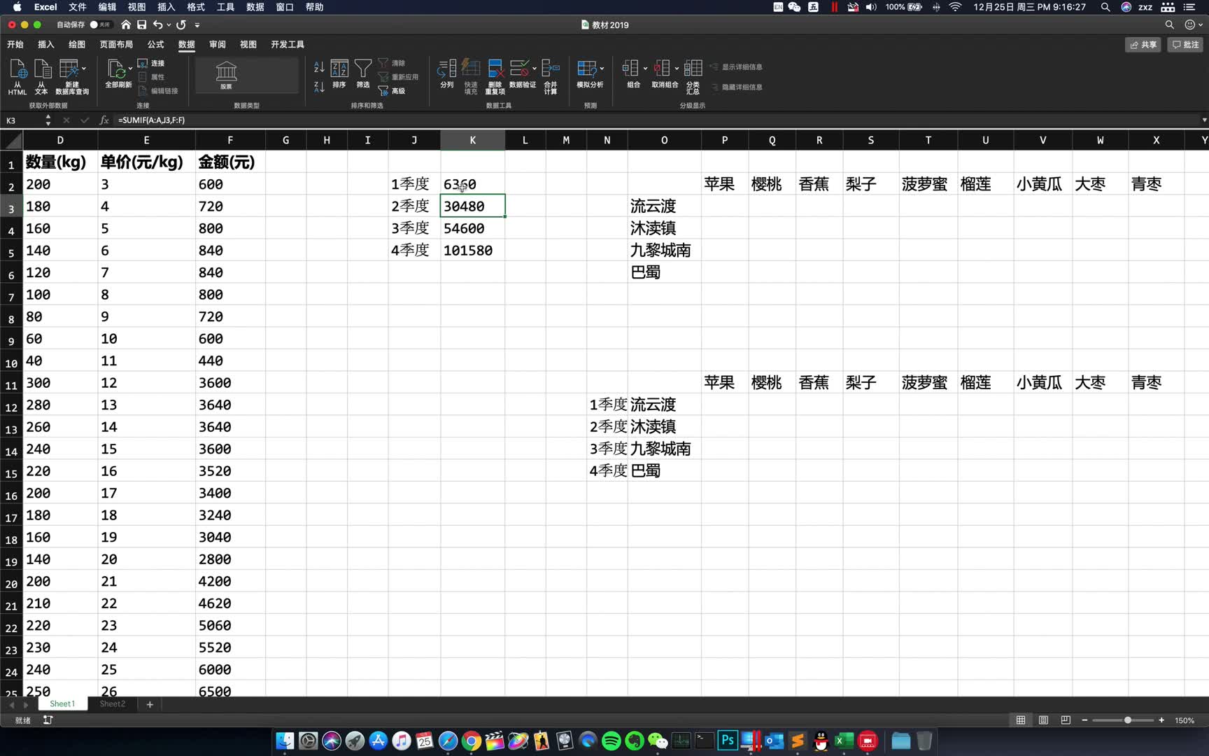 sum_sumif_sumifs函数