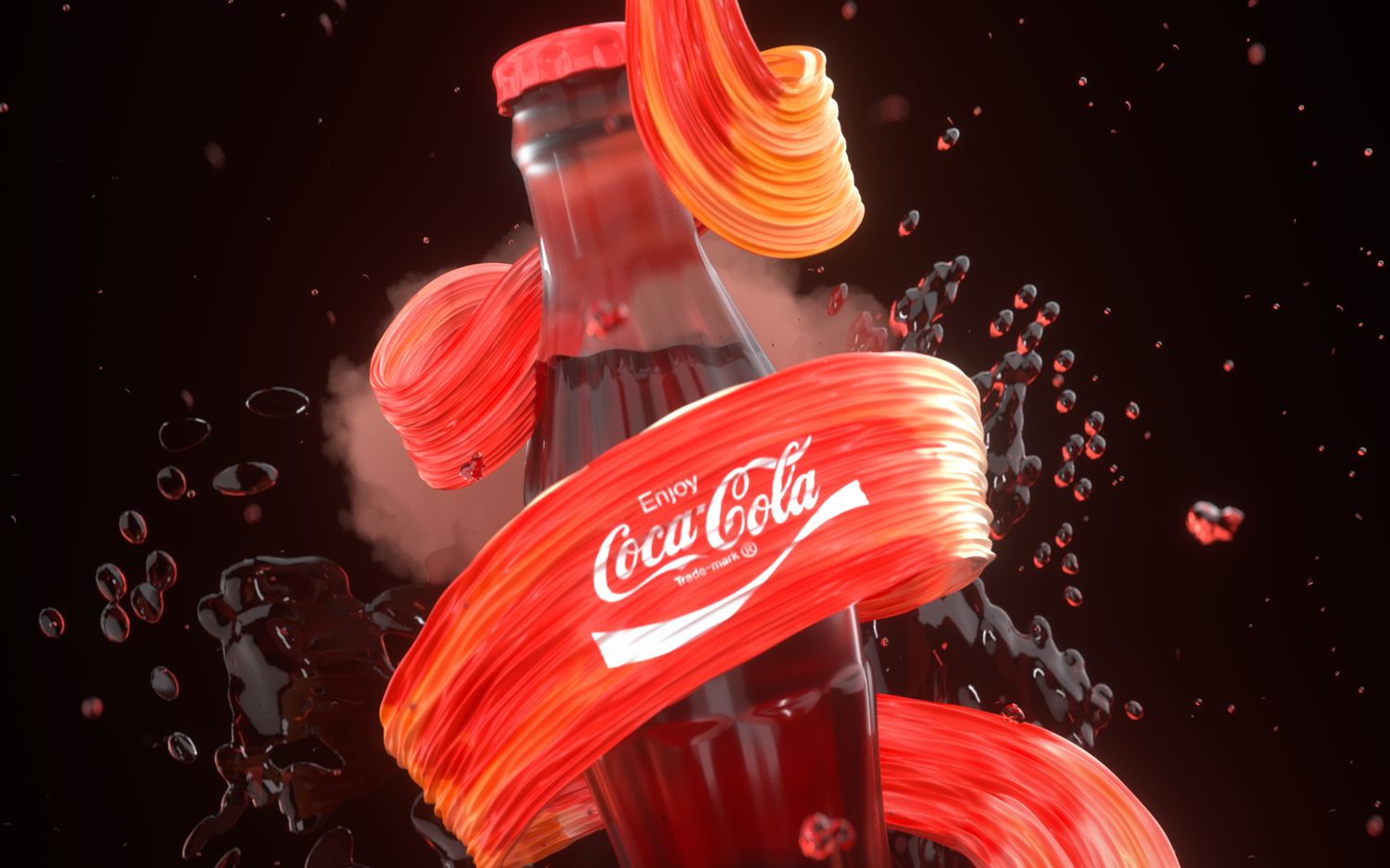 【C4D教程】用C4D完成可口可乐宣传海报制作(二)玻璃瓶真实质感...