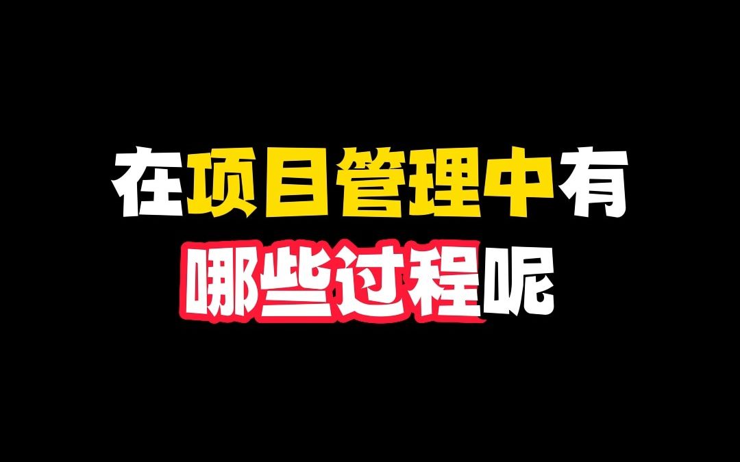 在项目管理中都有哪些过程,你有了解吗?