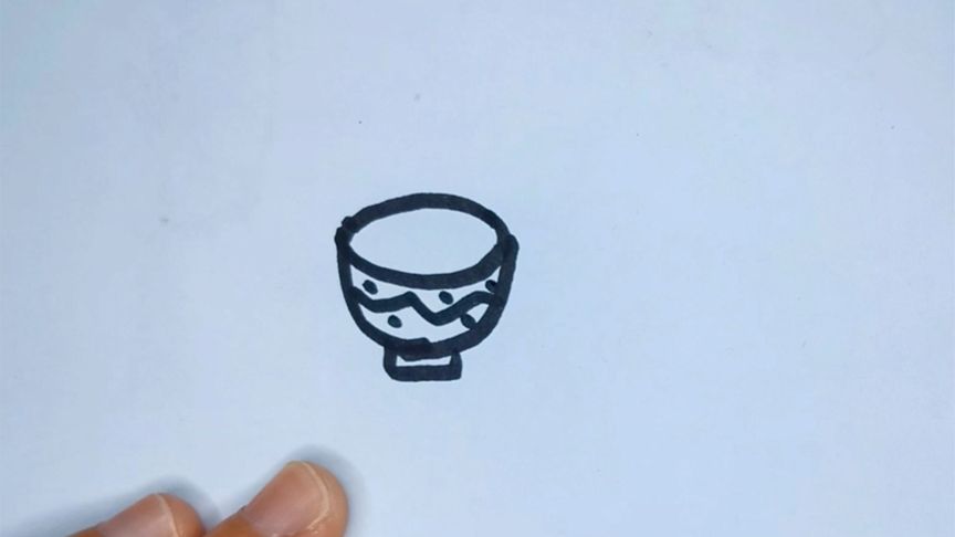 简笔画画碗,简单易学,适合所有幼儿小朋友们学习哦