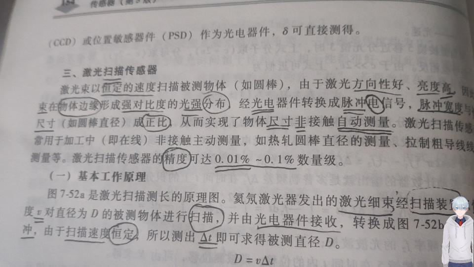 激光扫描传感器测尺寸原理和方法