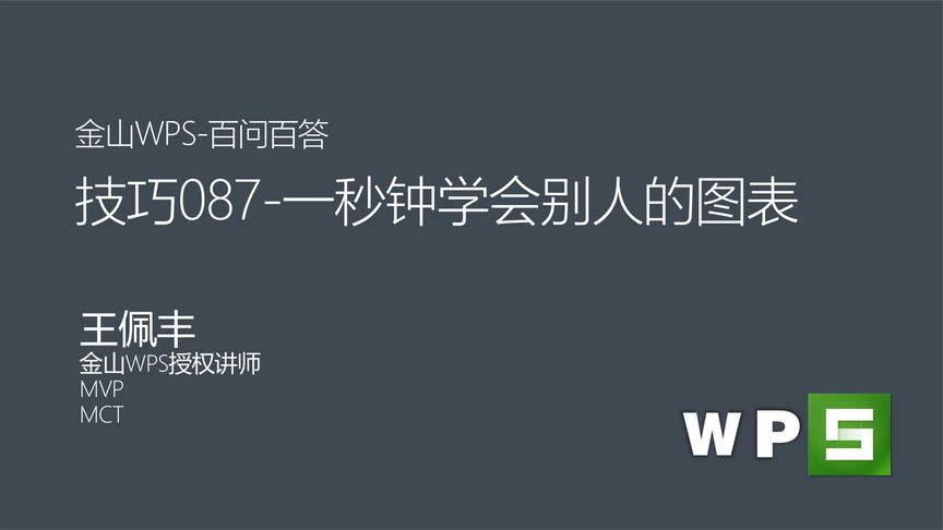WPS表格技巧087-一秒钟学会别人的图表#职场 #干货 #excel
