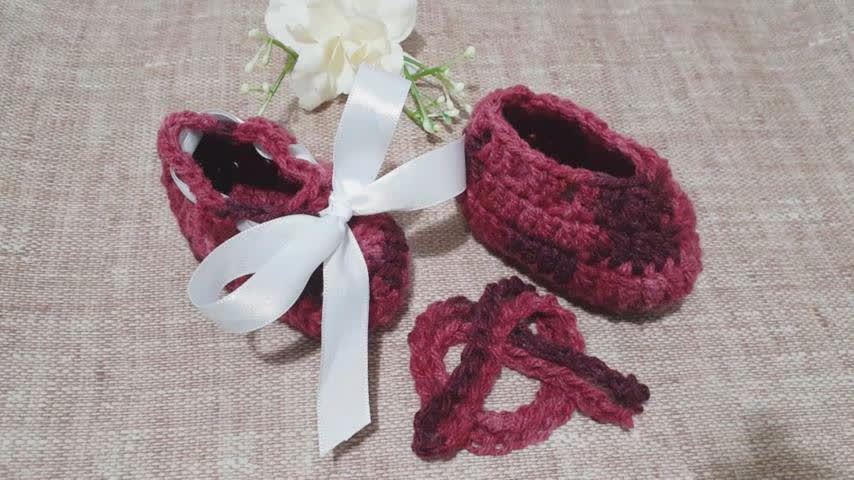 「毛线编织教程」可爱宝宝鞋的钩织方法!