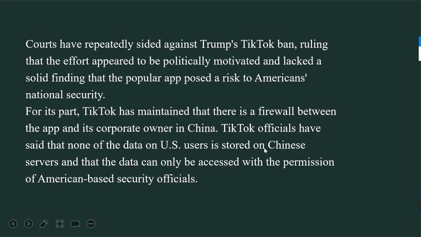 对于数据安全问题抖音版TikTok回应了美国的担忧-语法、词汇精讲
