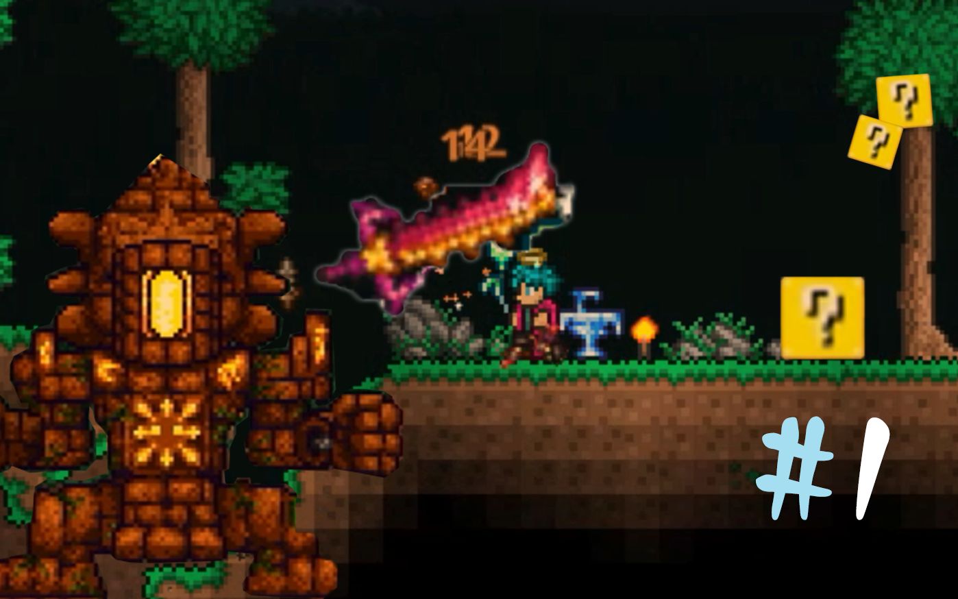 [泰拉瑞亚]幸运方块+随机掉落与AI #1 狂星之怒 与 肉前石巨人