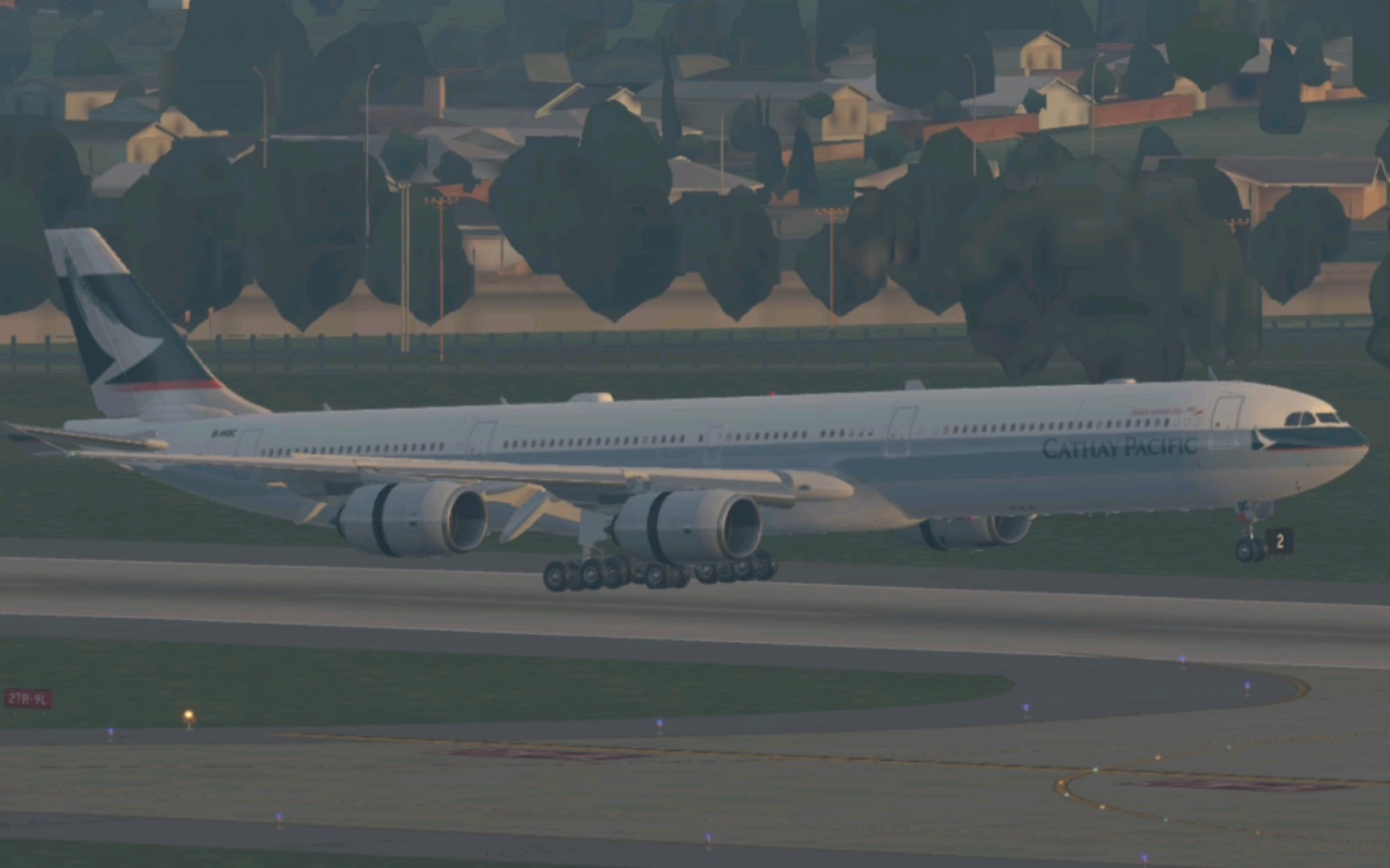 [ X-Plane11]国泰A346落地亚特兰大机场27右跑道_模拟飞行