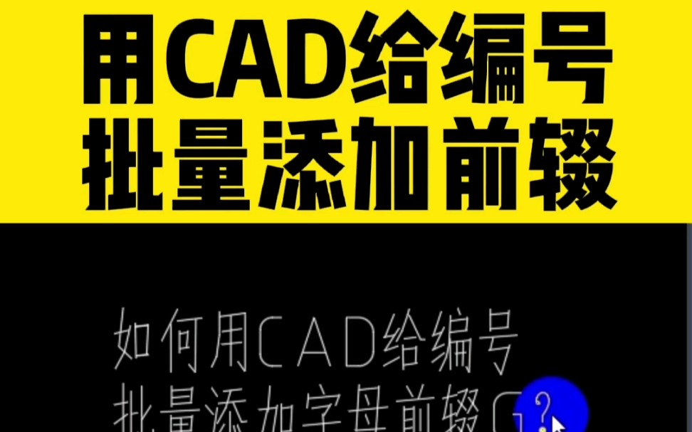 如何用CAD给编号,批量添加前辍符号?