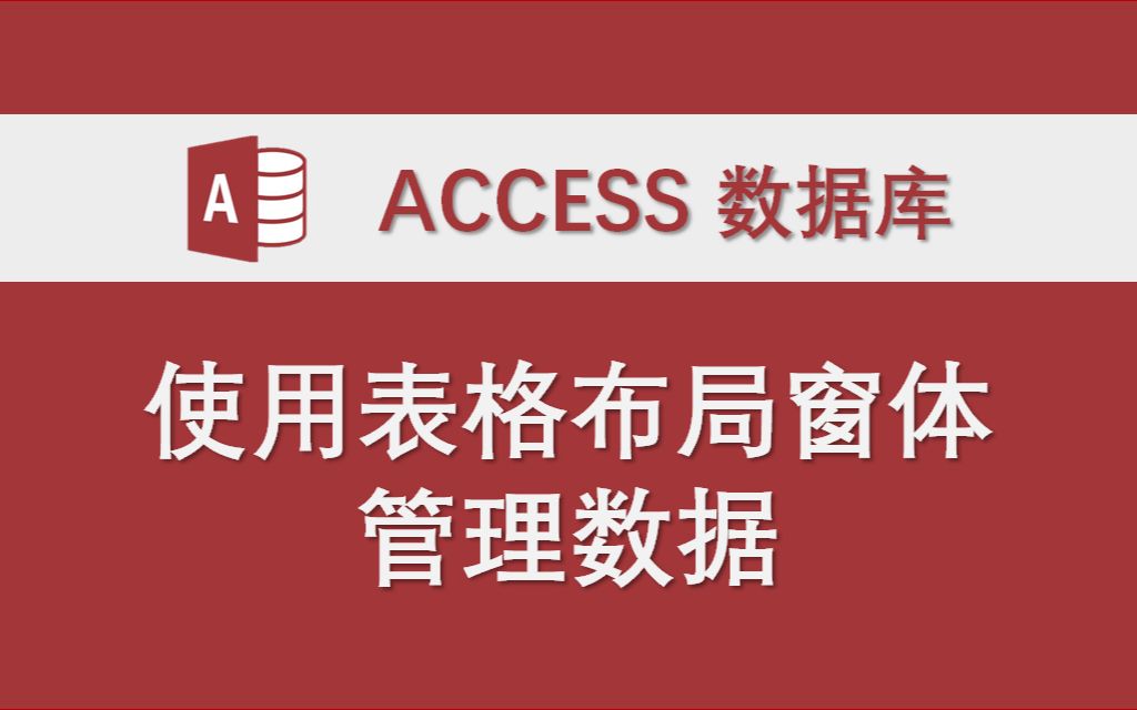 使用表格布局窗体管理数据 Access数据库系统功能实例 VBA代码讲解