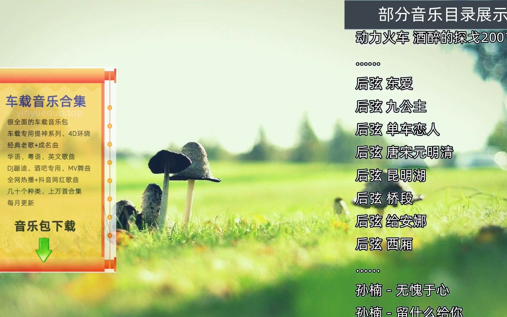 【车载音乐】cd歌曲_流行音乐网盘下载