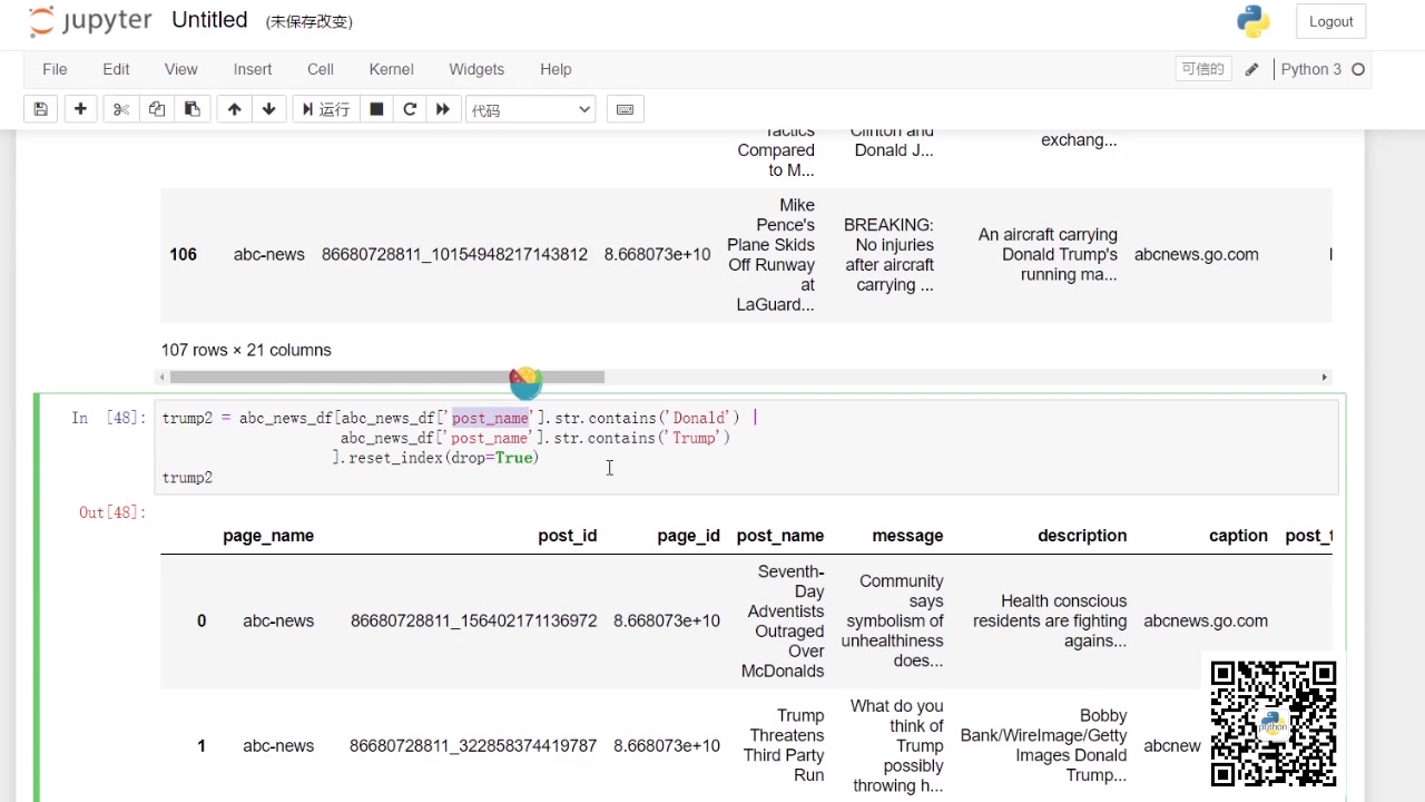 【python数据分析】从ABC news新闻数据中统计与特朗普有关的新闻 ...