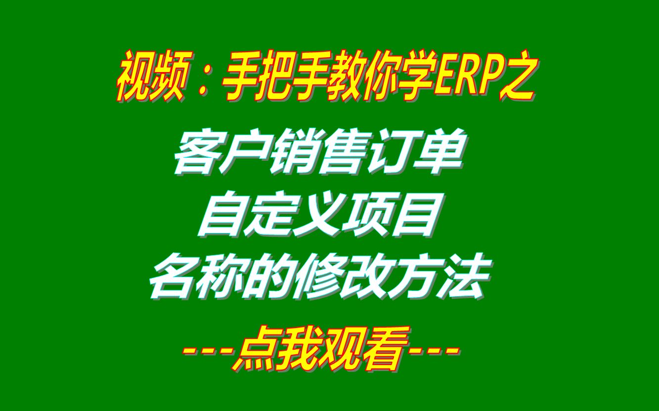 客户销售订单自定义项目改名称在工厂生产管理ERP软件系统中