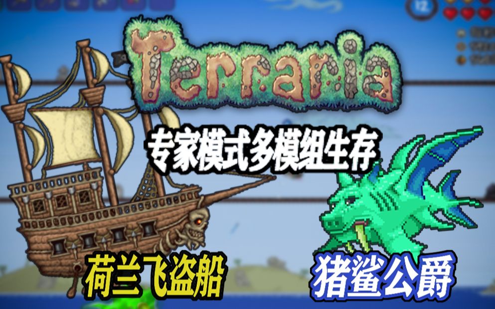 【童虾仁】泰拉瑞亚多模组18:偶遇海盗入侵,猪鲨公爵:你在作弊!
