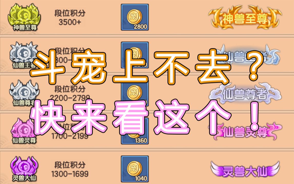 【造梦无双】斗宠上不去？超简单攻略分数狂飙！