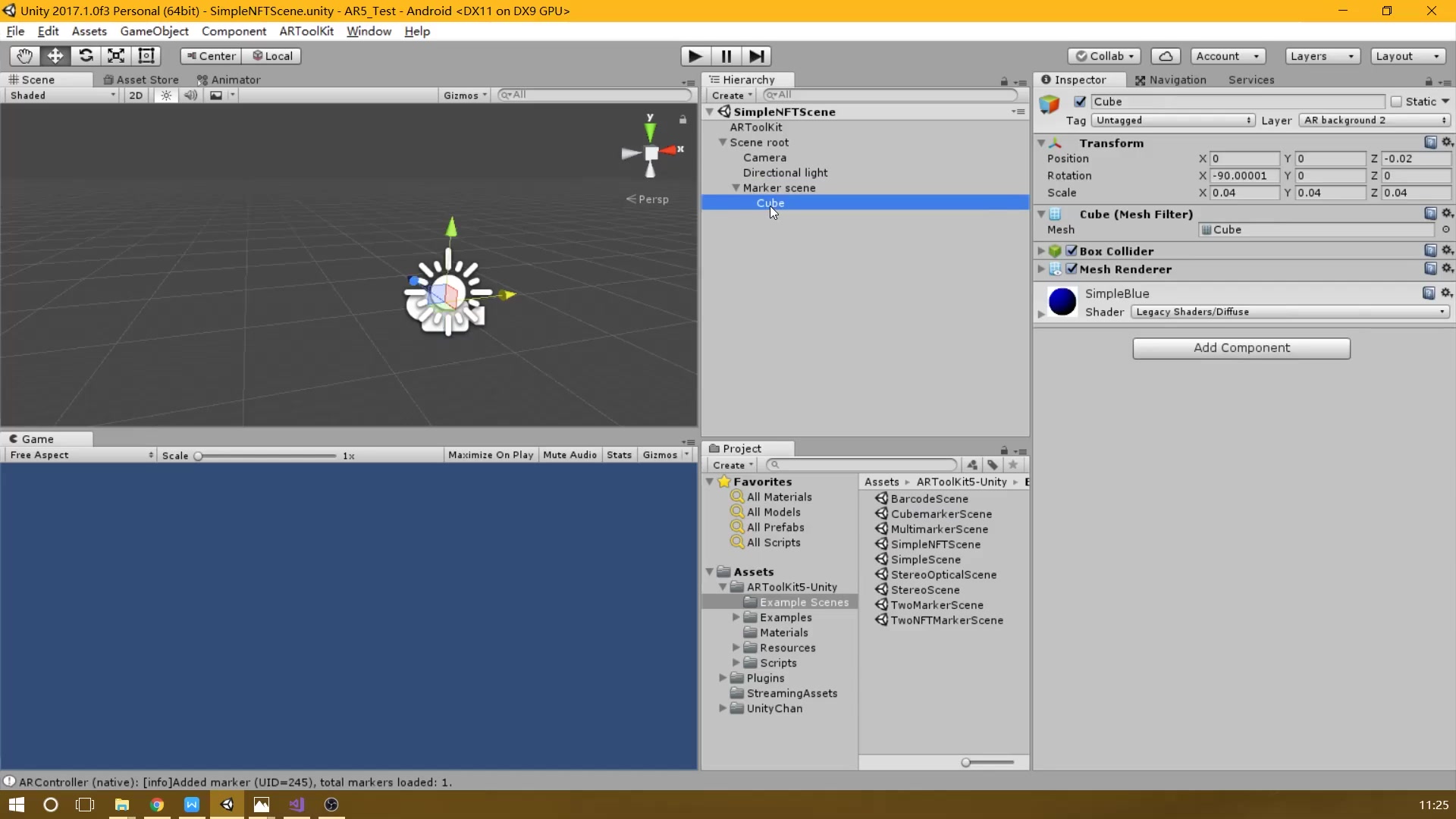 artoolkit在unity中的使用 不详细演示