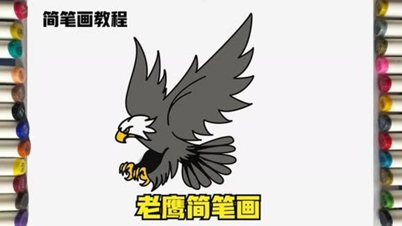 飞在天上的鹰的简笔画