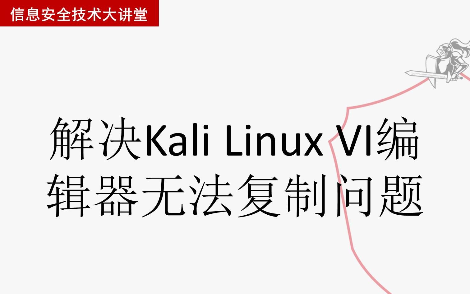 【大学霸IT达人】解决Kali LinuxVI编辑器无法复制问题