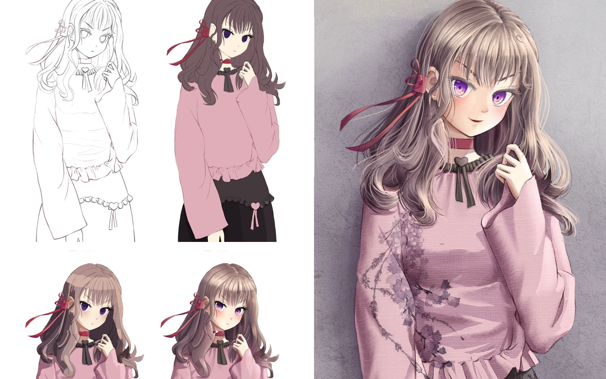 《CG插画/游戏原画》绘制日韩系小姐姐步骤教程