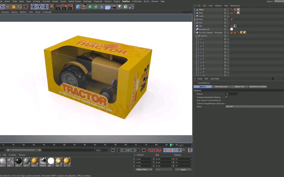 【C4D】藏在C4D预置中的小秘密:如何折叠包装盒