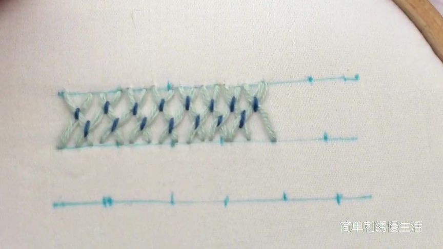 刺绣基本针法教程:变异人字绣