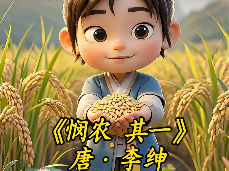 ...#古诗词启蒙 描述了春天播种一粒种子秋天就能收获万颗粮食,天下...