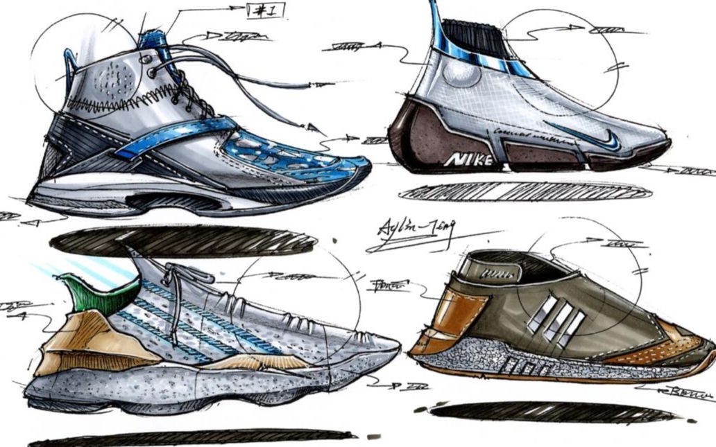 【工业产品设计手绘】鞋子设计马克笔渲染过程分享(2P)