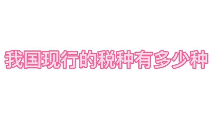 我国现行的税种有多少种?