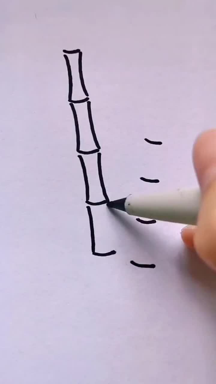 闲来无事画个竹子,拿走教孩子吧简笔