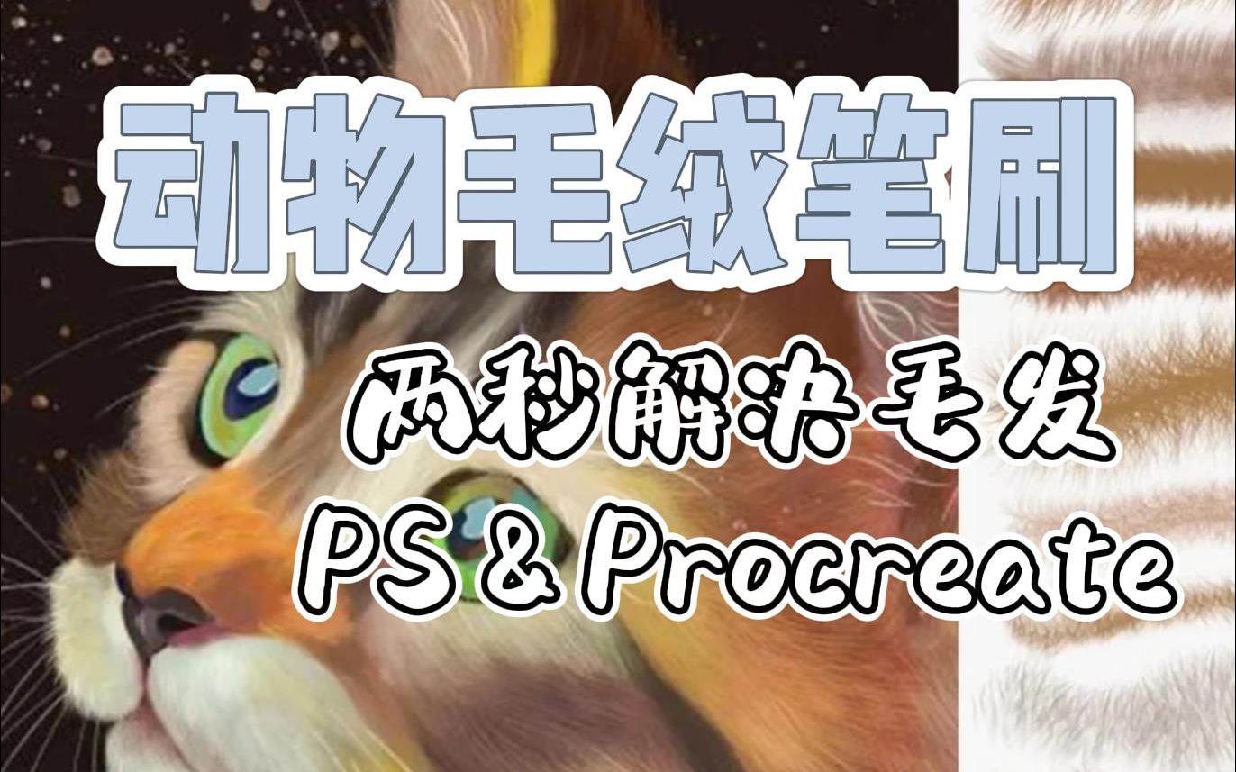 【ps&procreate】还在为画毛发苦恼吗!抱走这个笔刷两秒搞定动物毛发
