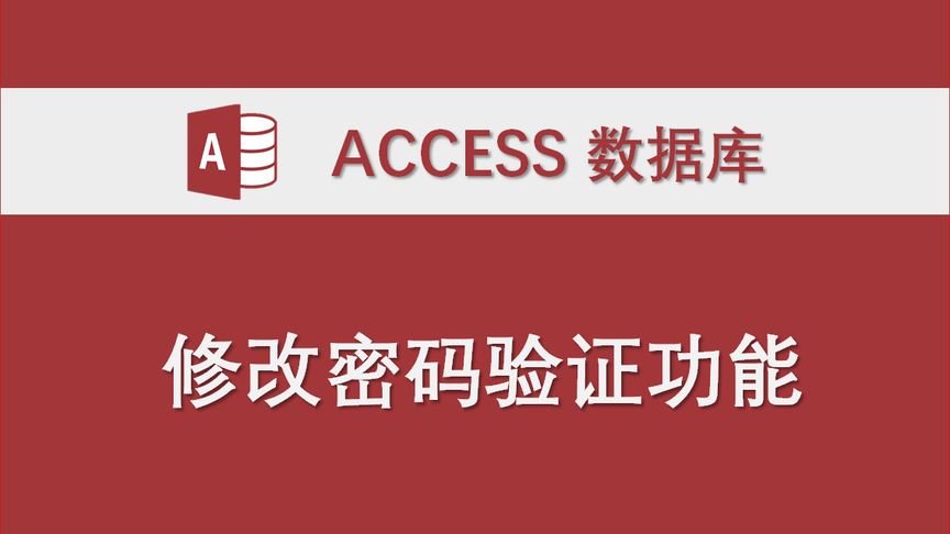 修改密码验证功能 Access数据库系统功能讲解VBA代码编程实例