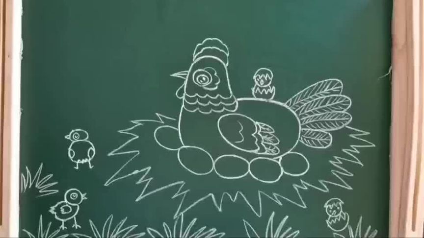 母鸡·小鸡简笔画,很简单,谁画谁会