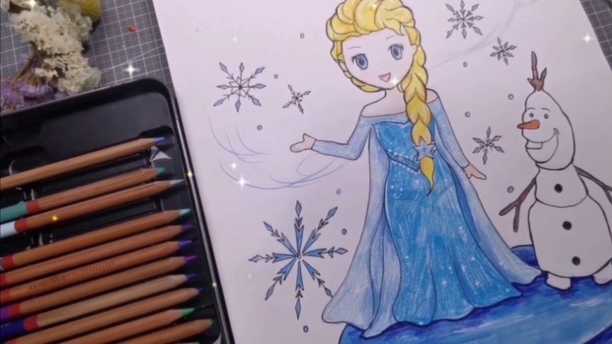 【简笔画】你们要的简笔画爱莎公主来啦,喜欢的记得收藏