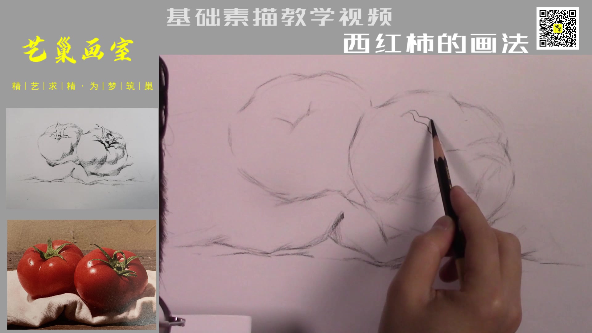 进!素描单体西红柿画法教程,值得收藏学习