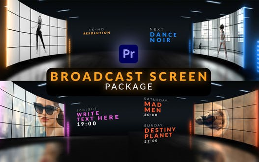 PR模板-舞台屏幕显示荧屏荧幕视频展示模板电影院效果的视频展示...